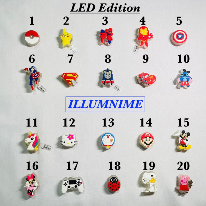 Crocs Jibbitz (LED) Shoe Charm Cute Pokemon Avengers Superman Childhood ...