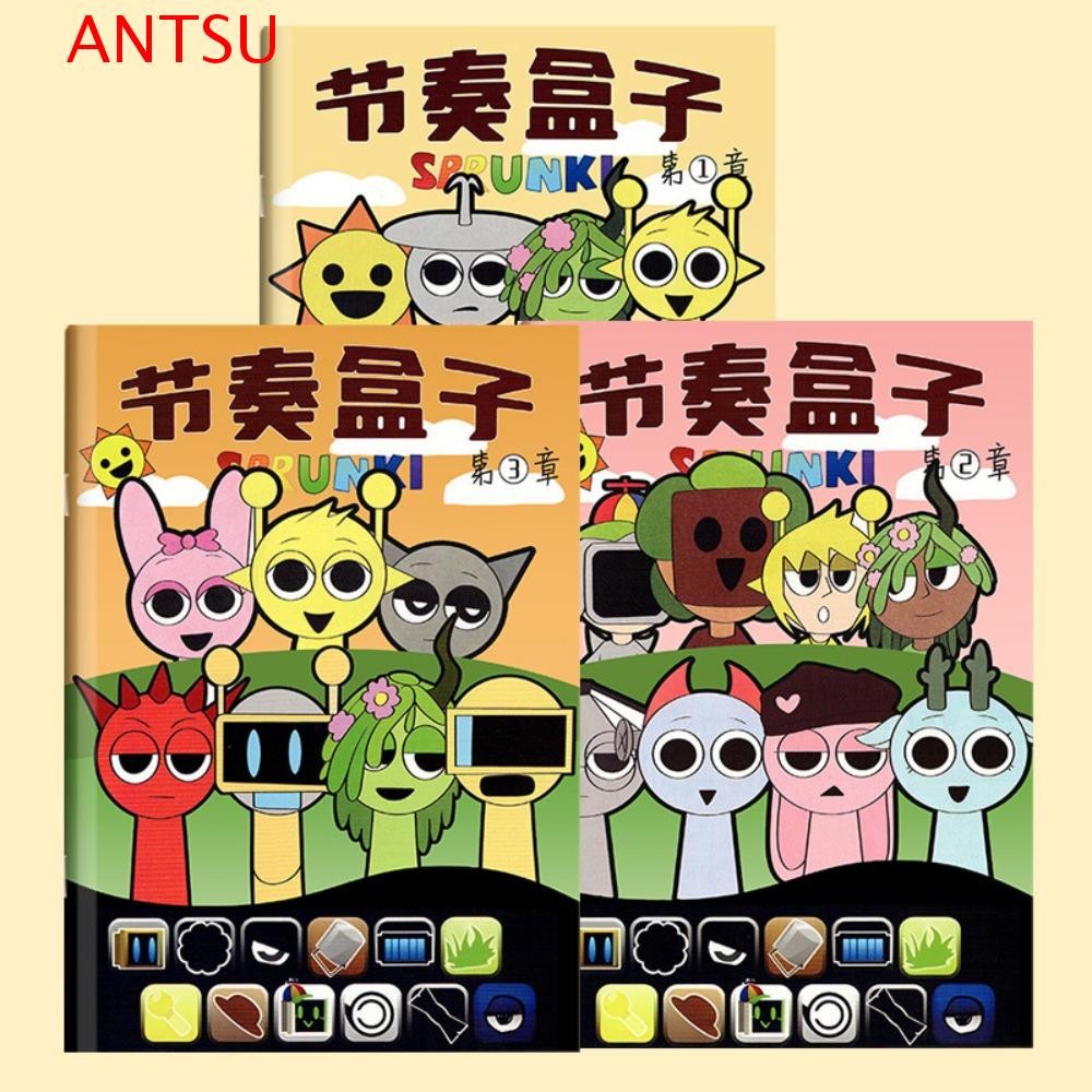 ANTSU 5pcs/set Sprunki Sketch Copy Album, 40 Pages Colorful Cartoon ...