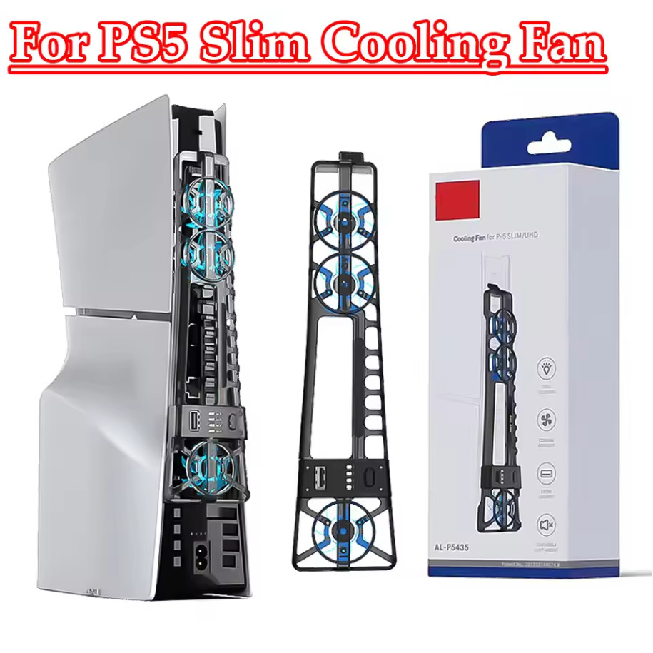 For PS5 Pro & PS5 Slim Cooling Fan USB Cooler Fan 3 Level Adjustable ...