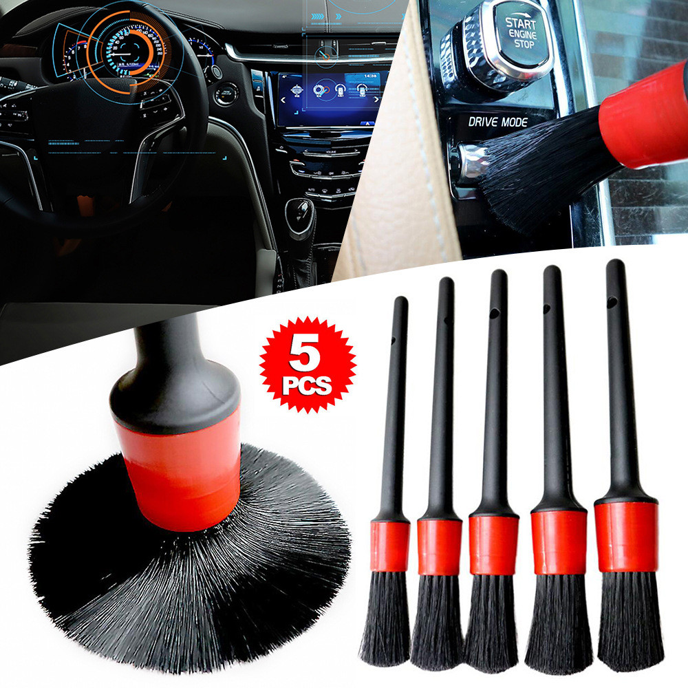 5Pcs Car Detailing Brush Set Car Wash Auto Cleaning Brushes Automotive ...