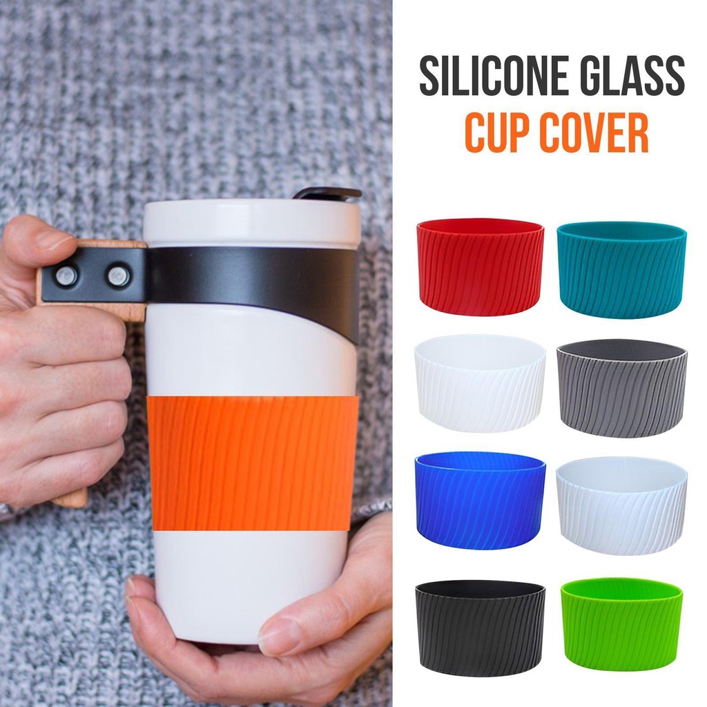 Silicone Cup Sleeve Reusable Coffee Sleeve For Hot Drink Heat-Resistant ...
