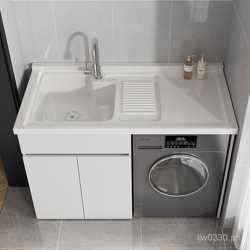 Aluminum Cabinet Washing Machine Laundry Sink Bathroom Cabinet with ...