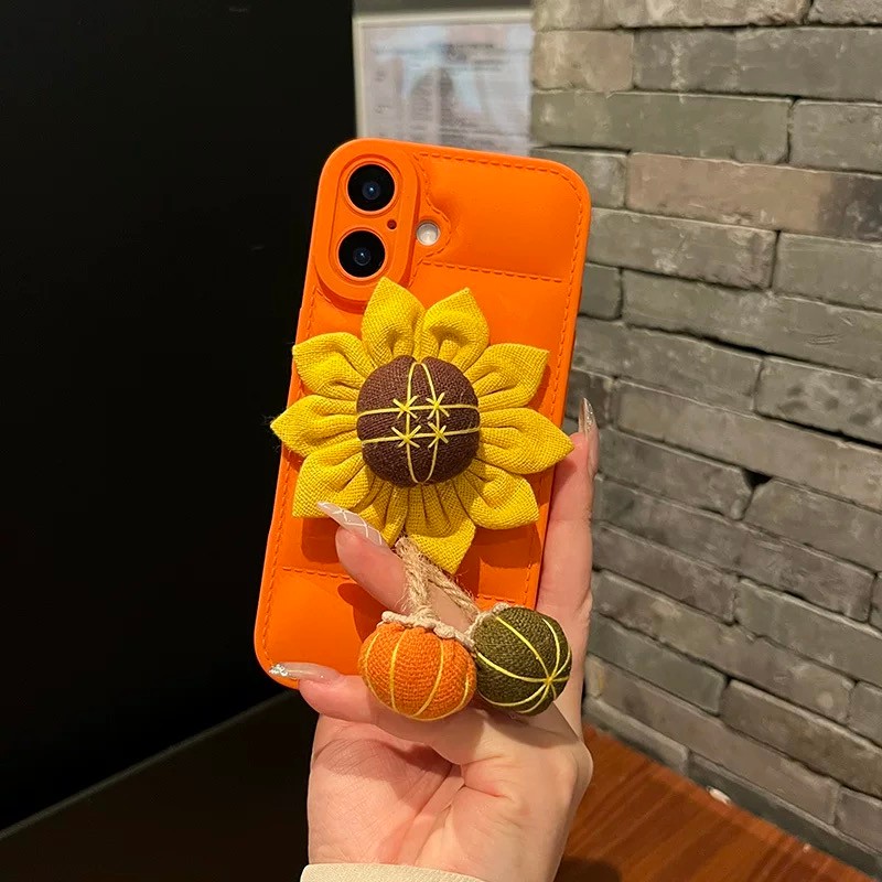 Fabric Sunflower Flower Phone Case for Samsung A56 A36 A26 A16 A06 A55 ...