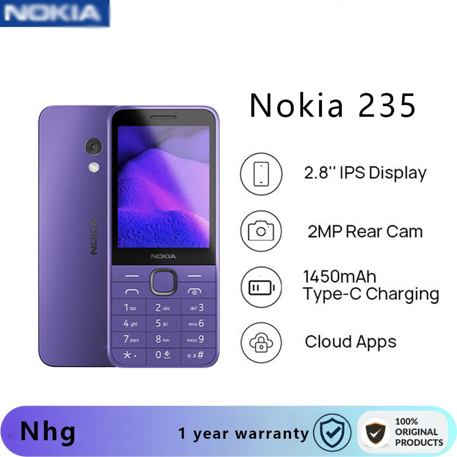 Original N235 4G keypad cellPhone Dual SIM 2MP Camera 1450mAh Bluetooth ...