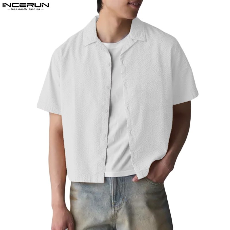 INCERUN Men's Pure Color Muscle Short Shirt | Shopee Philippines