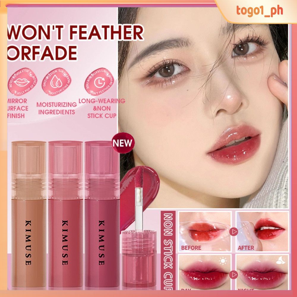 KIMUSE Lip Glaze 9 Colors Water Tint Lip Glaze Waterproof Long Lasting ...
