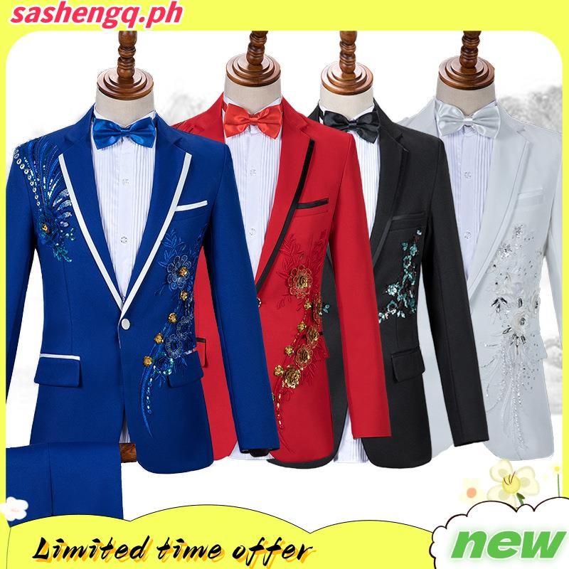 Performance Costume Sequin Suit Suit Stage Chorus Men's Dress Singer ...