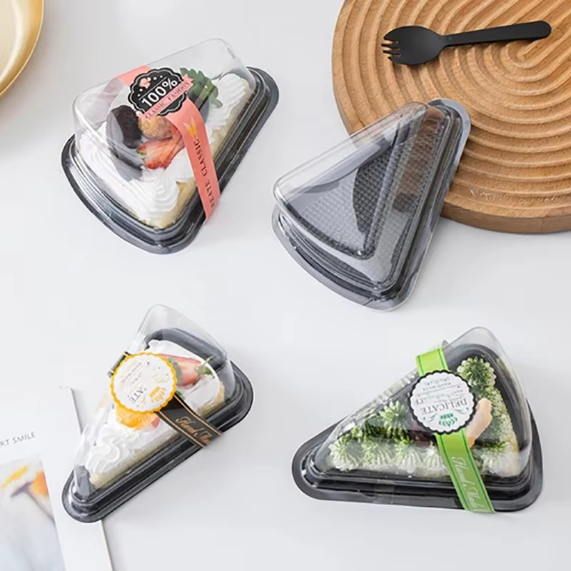 50pcs Disposible Cupcake Packaging Box Triangular Dessert Trays ...