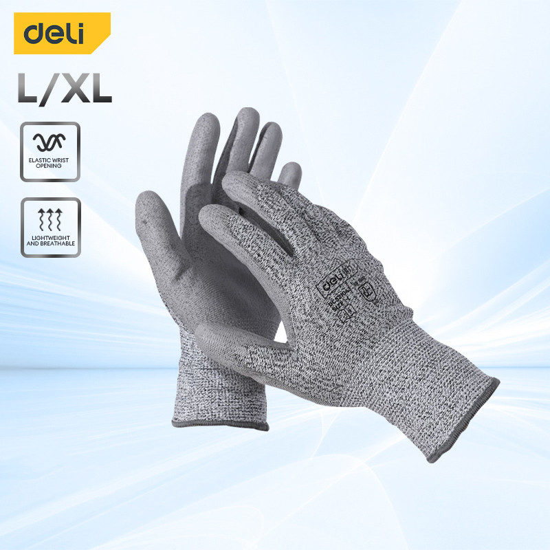 Deli Tools Cut Resistance Rubber Gloves XL/L Tear Puncture Cut ...