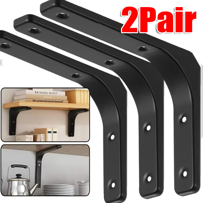 L-shaped Shelf Brackets Black Stainless Steel Bore Stand Bracket Steel ...