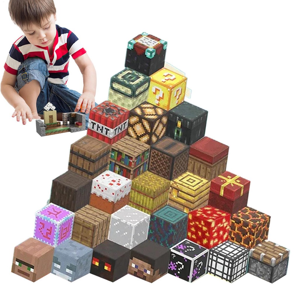 100pcs Minecraft Magnetic Blocks Minecraft MC Building Blocks Children ...