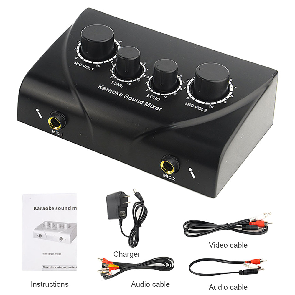 Audio Mixer Amplifier Dual Mic Inputs For Amplifier Multifunctional ...