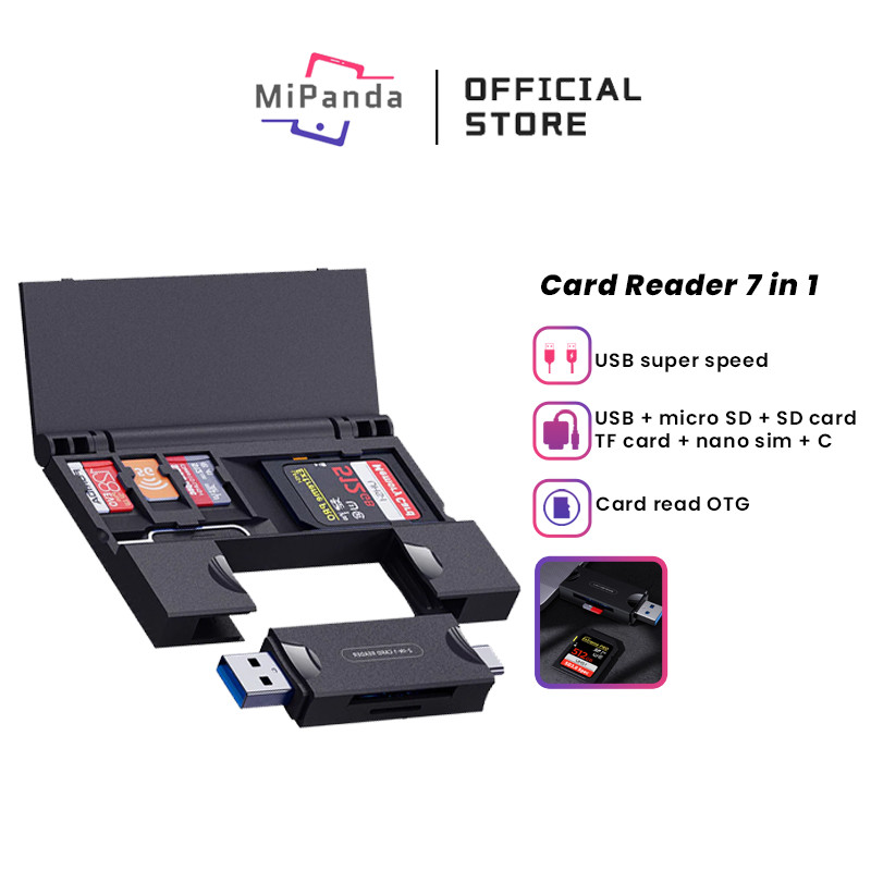 Mipanda Multi-function Card Organizer 7 IN 1 Data Card SD With OTG Card ...