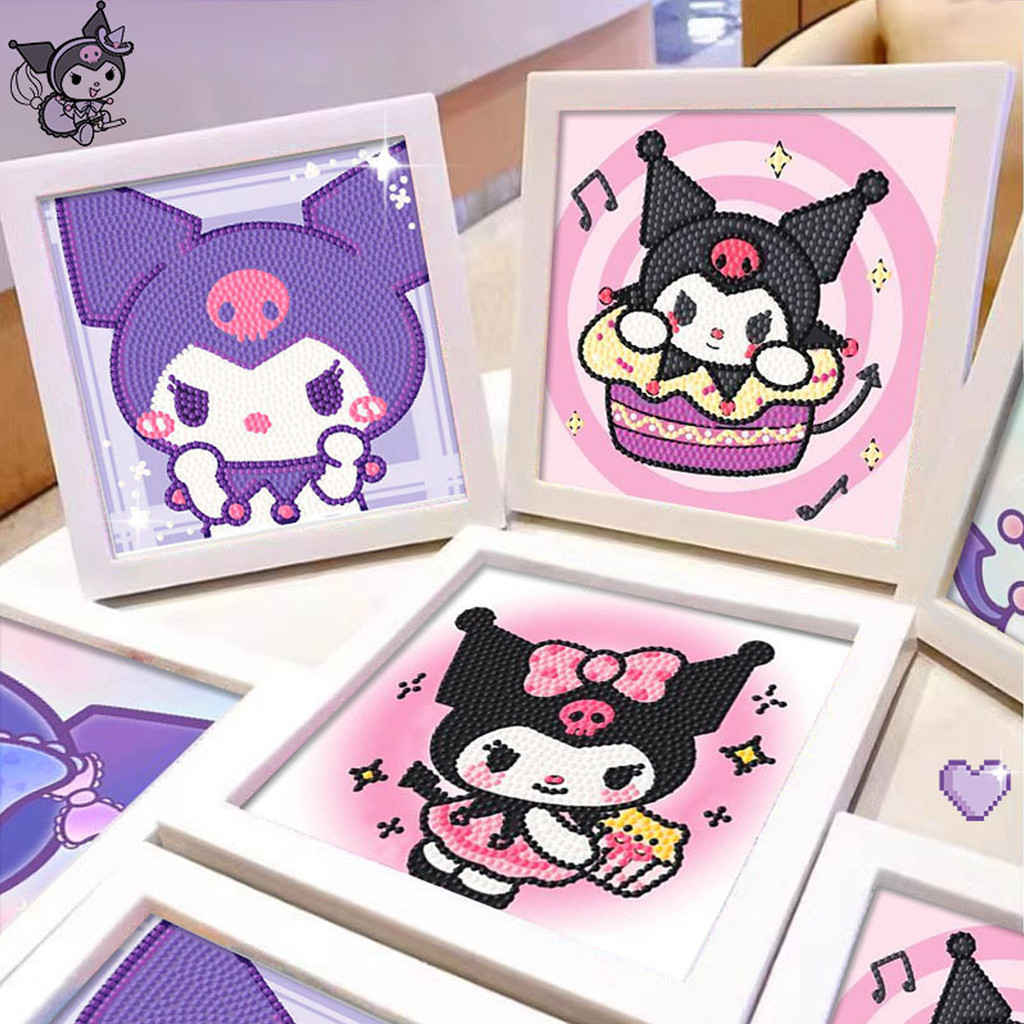 DIY Kuromi Sanrio Diamond Painting with Frame Cartoon Kids Diamond ...