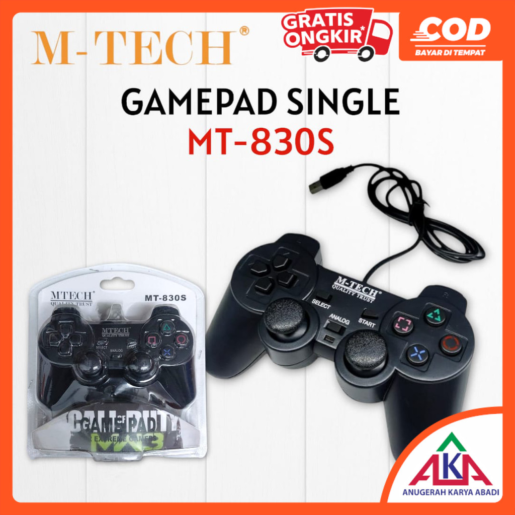 M-TECH Gamepad Single MT-830S Game Controller Joy Stick Vibrating USB ...