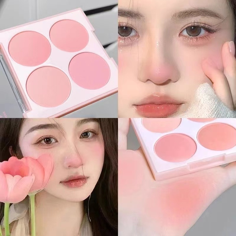 Four-color Blush Palette Pure Desire Pink Matte Natural Student Party ...