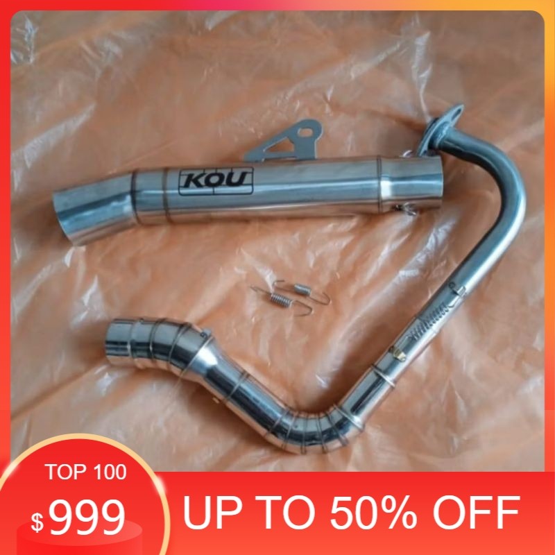 ) Big elbow Kou Super Open Exhaust pipe 51mm (Fullset) for mio i125 mio ...