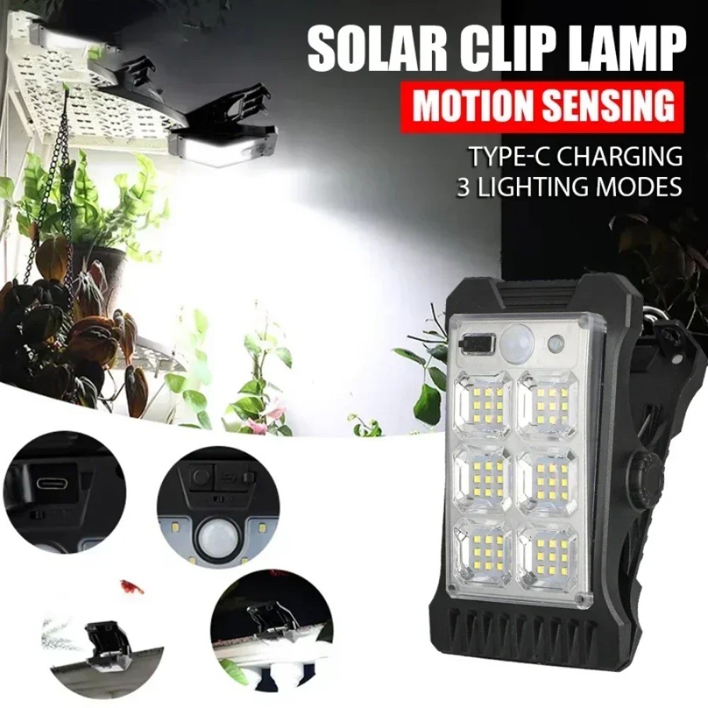 LED Solar clip Light Waterproof Staircase Garden Super Bright Lighting ...