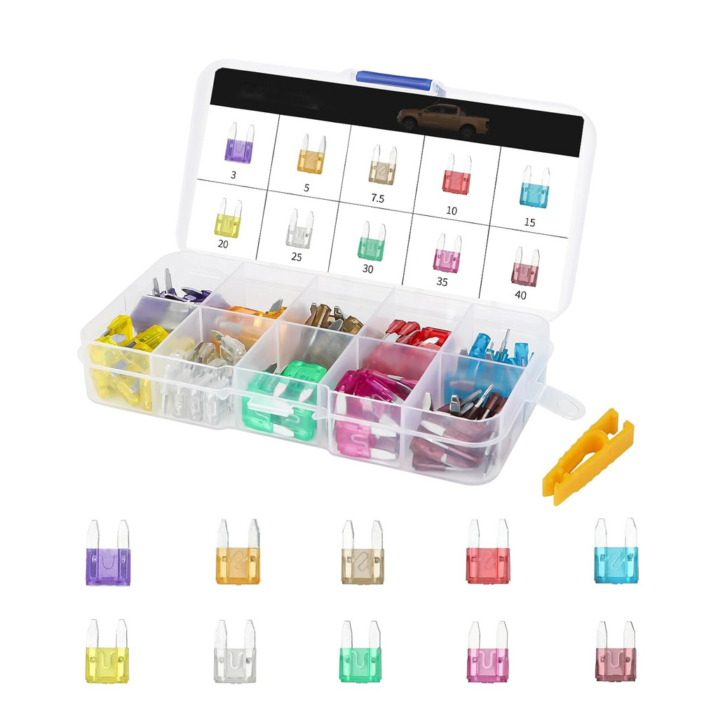 100/120pcs Car Blade Fuses Assortment Kit, Automotive Replacement Fuses Low Profile Mini Blade ...