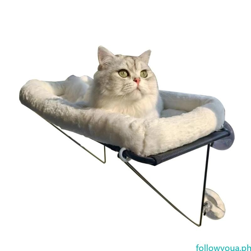 fol Cat Hammock Bed Sunbath Perch Space Saving Window Mounted Cat Shelf ...