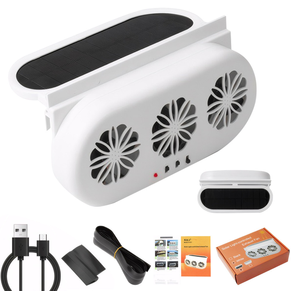 Solar Car Air Vent Cooling Fan 3 Fans Car Exhaust Fan Car Exhaust ...