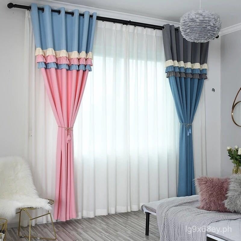 Pink Curtain Bedroom Bay Window with Children's Room Living Room ...