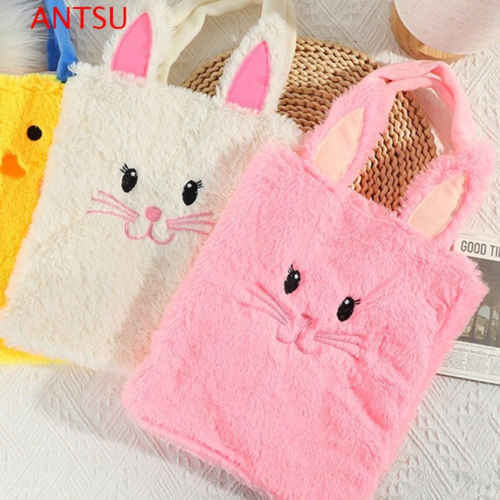 ANTSU Easter Bunny Gift Bag, Cute Plush Rabbit Candy Bags, Creative ...