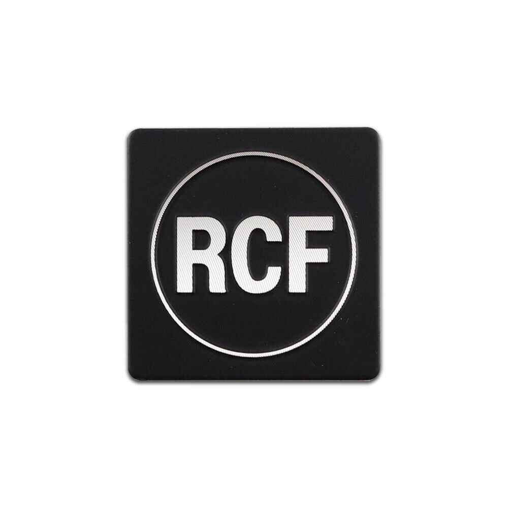 one RCF Aluminum logo badge replacement piece 40mm(1.57") square black ...