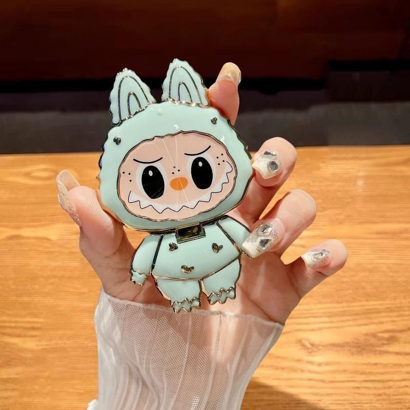 Cartoon Cute labubu Mobile Phone Holder labubu Makeup Mirror Holder ...