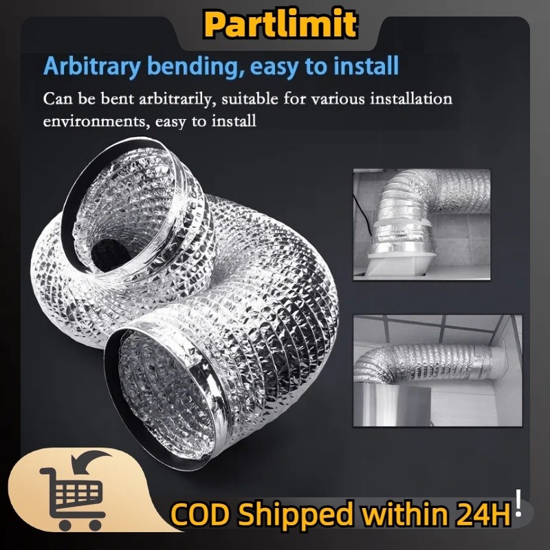 4/5/6/7/8/10/12 inches 3M long Ventilation Duct Air Ventilation Hose ...
