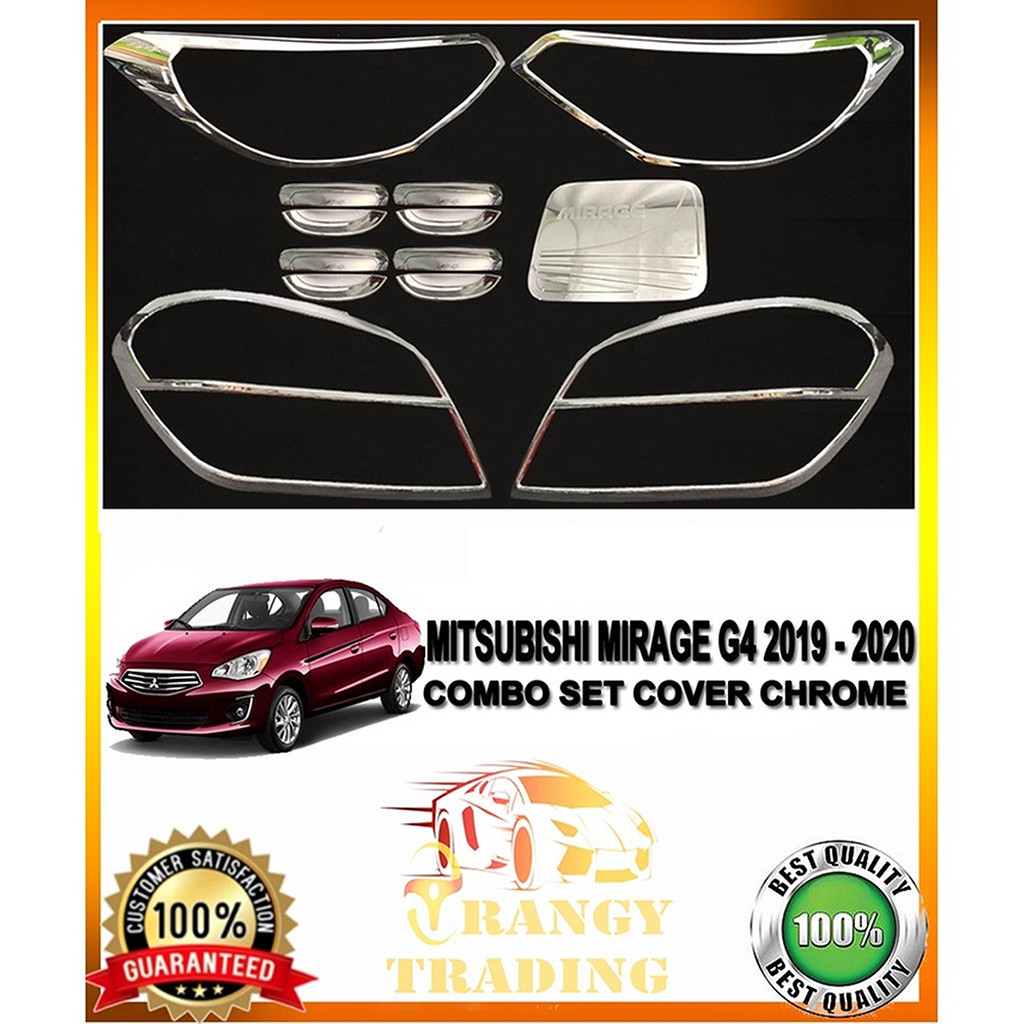 Mitsubishi Mirage G4 2019 to 2020 Garnish Combo set cover chrome ...