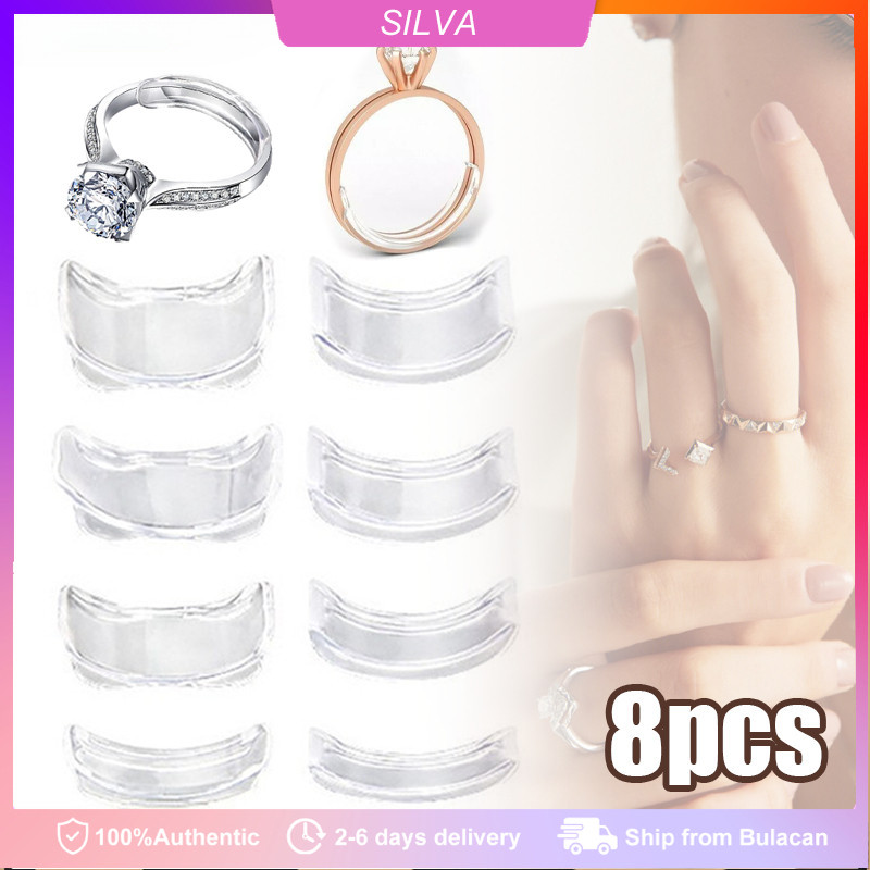 8 Sizes Silicone Ring Adjusters for Loose Rings Invisible Anti-Slip ...