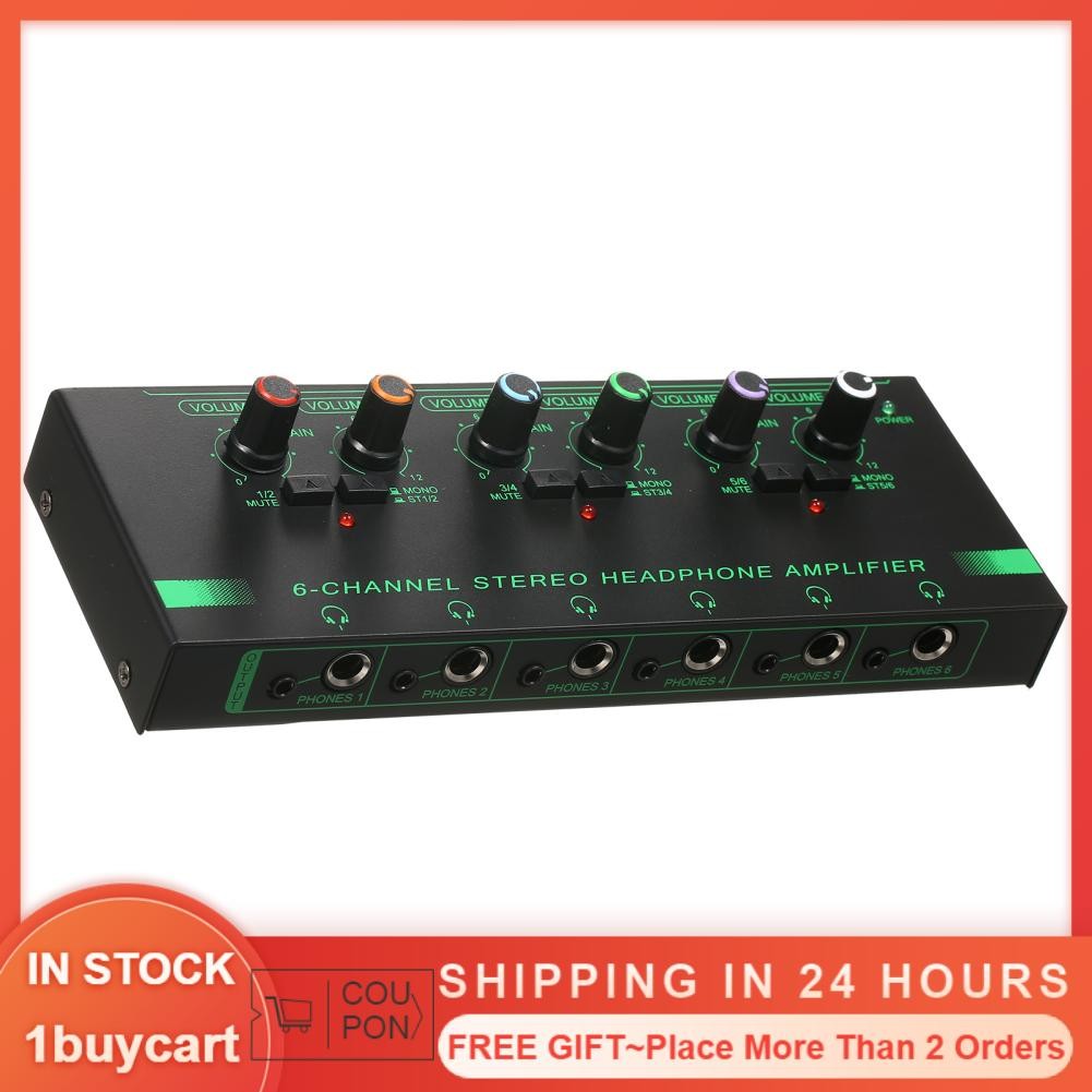 1buycart 6 Channel Stereo Headphone 200 x 75 25mm Multi - Port Splitter ...