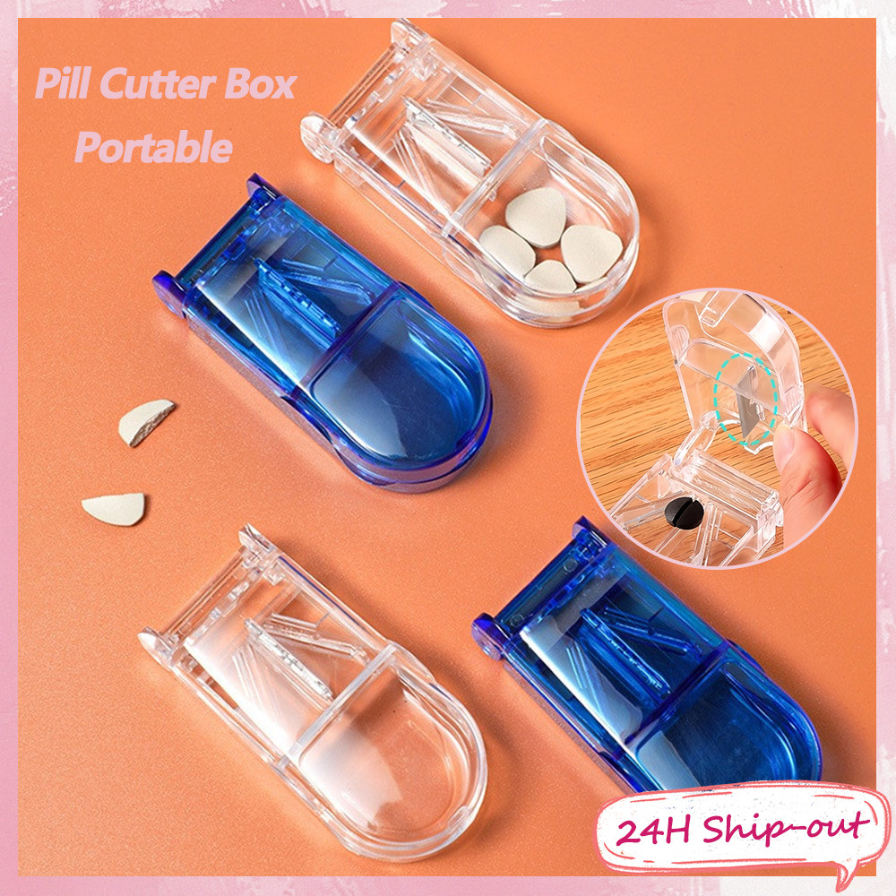 Portable Pill Cutter Box Mini Small Medicine Box Pill Holder Tablet ...