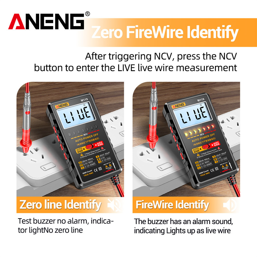ANENG Portable Digital Multimeter Automatic Shutdown 6000 Counts ...