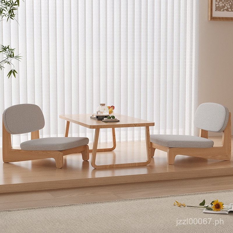 Solid Wood Bay Window Chair Japanese Tatami Seat Bedroom Balcony Lazy ...