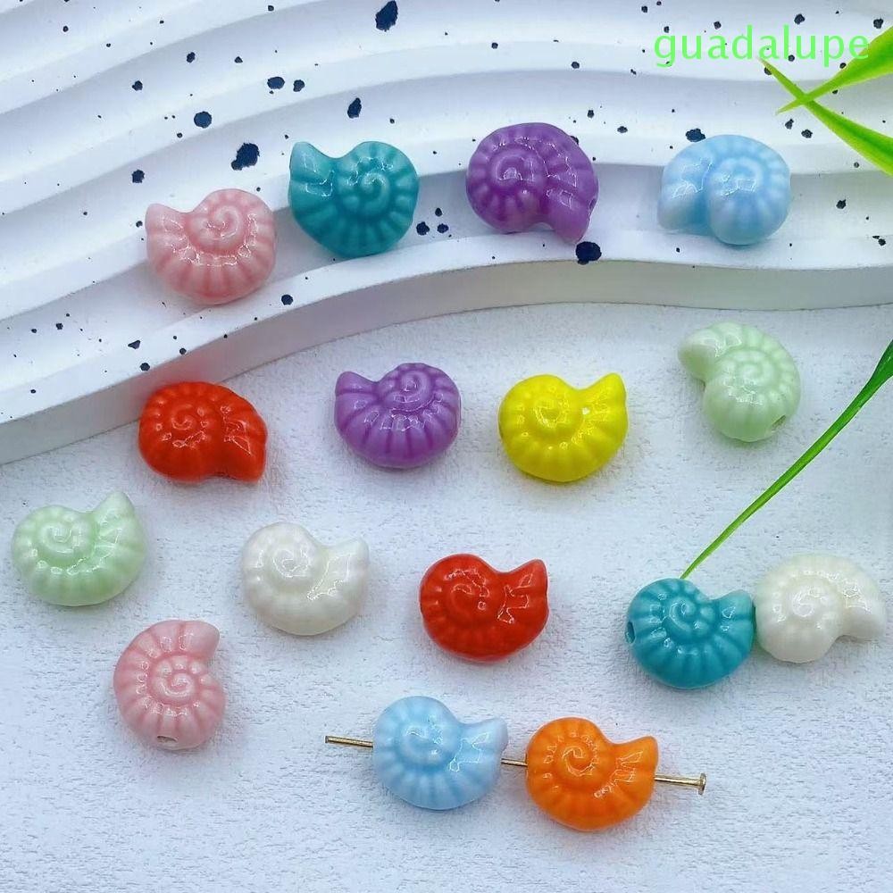 GUADALUPE1 10pcs /bag Snail Shell Bead, Handmade Craft Ceramic Ceramic ...