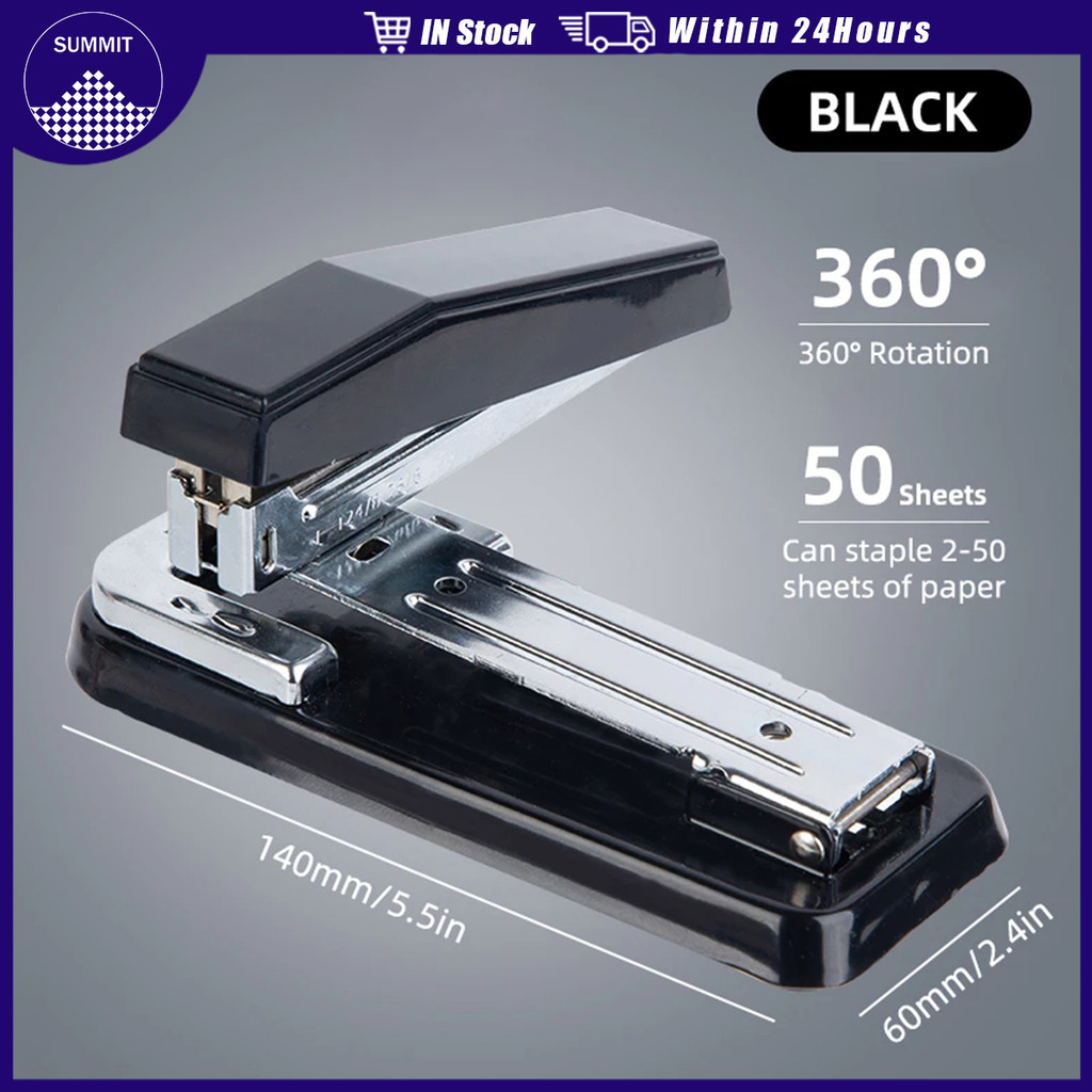 Black/White Stapler 360 Rotation Staple Wire 24/6 Middle Seam Big ...