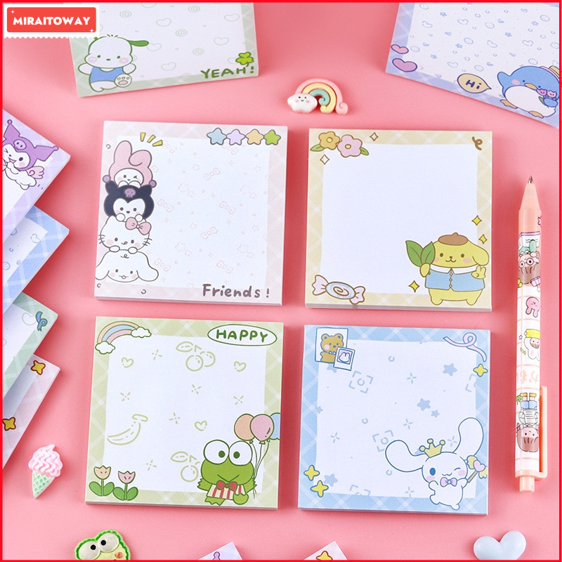 【⚡MT】Cute Cartoon Girl Memo Book Sanrio Sticky Notes Student Messages N ...