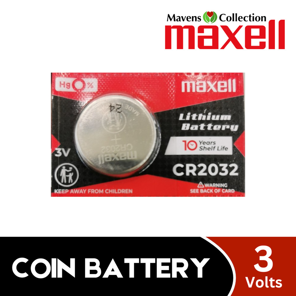 Maxell CR2032 3V Lithium Coin Type Battery Made in Japan 2032 1pc ...