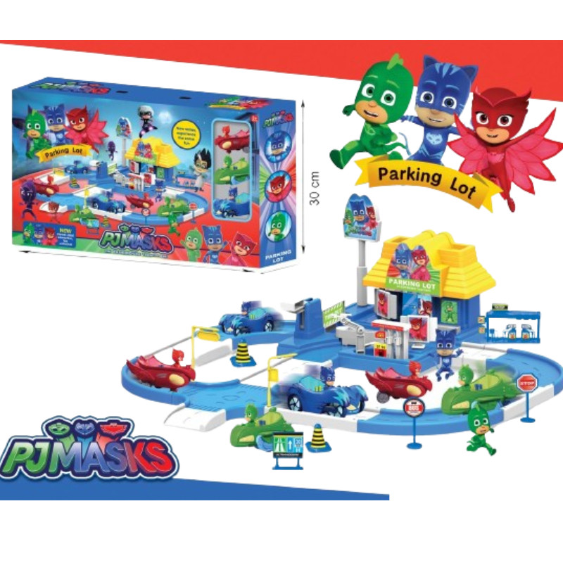 PJ Mask Parking Lot Track Racing Cars Boys Toys Building Block DIY ...