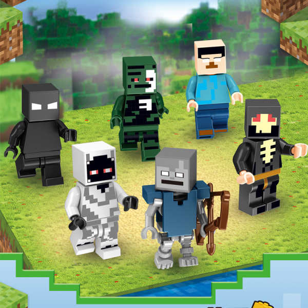 Brooke Minecraft Brick Minifigure HIM LEGO 303 Mrs. Stee Figures Weapon ...