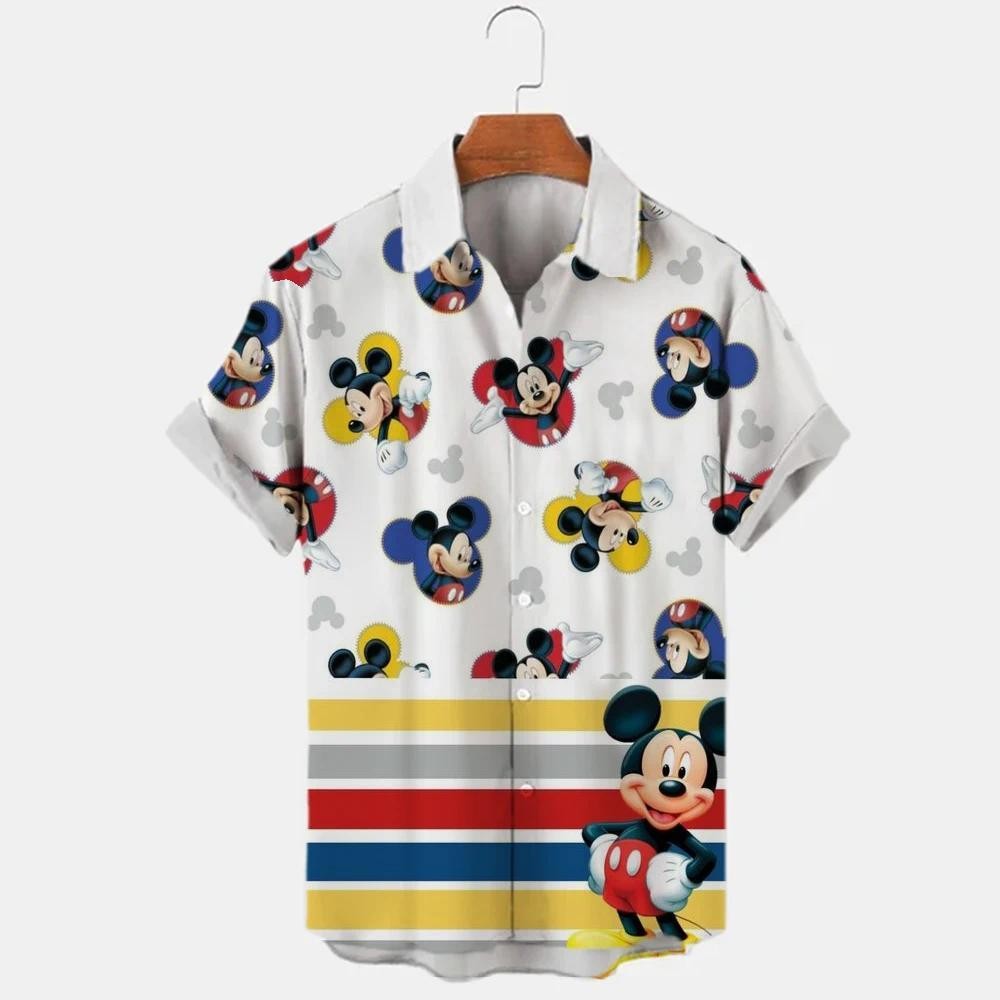 Miniso Brand New 3d Shirts Mens Disney Mickey Mouse Street Tops Cute ...