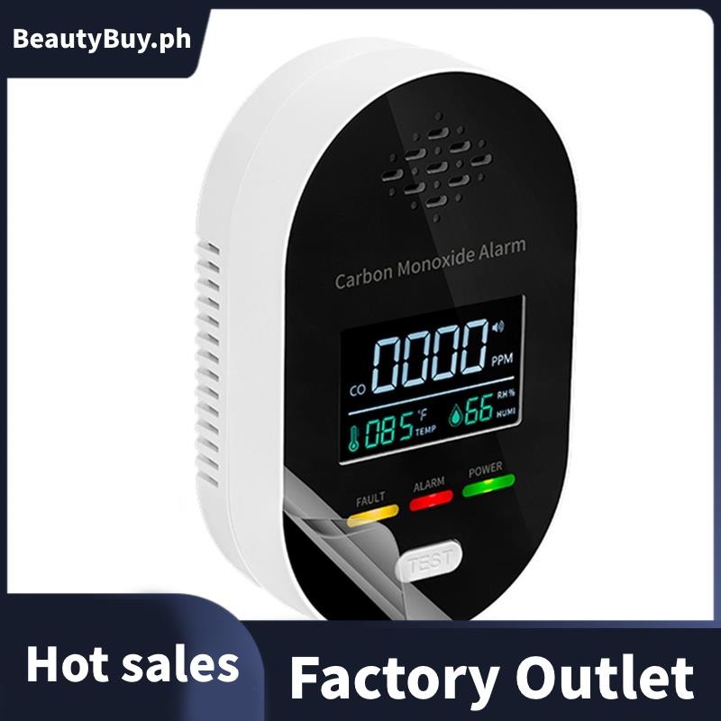 3-In-1 Carbon Monoxide Detector Temperature and Humidity Detector Portable CO Monoxide Alarm Gas ...