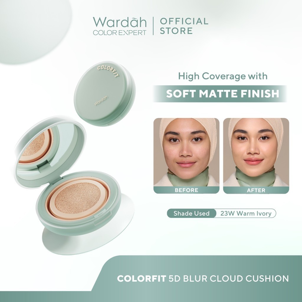 NEW! Wardah Colorfit 5D Blur Cloud Cushion Matte Finish Long Lasting Up ...