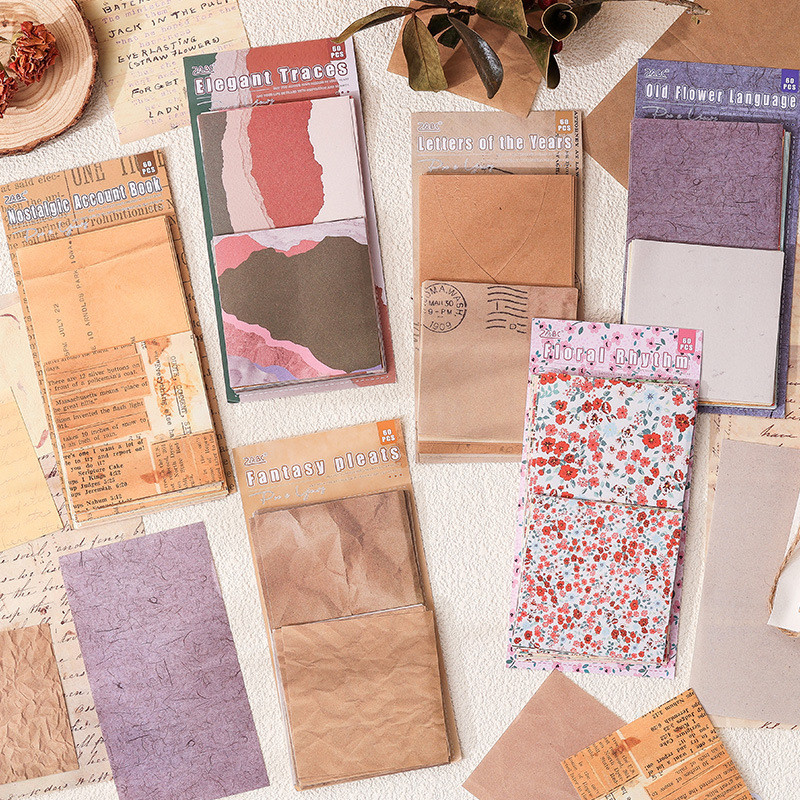 Scrapbook Paper 60pcs Small Flora Letters Scrapbooking Paper For ...