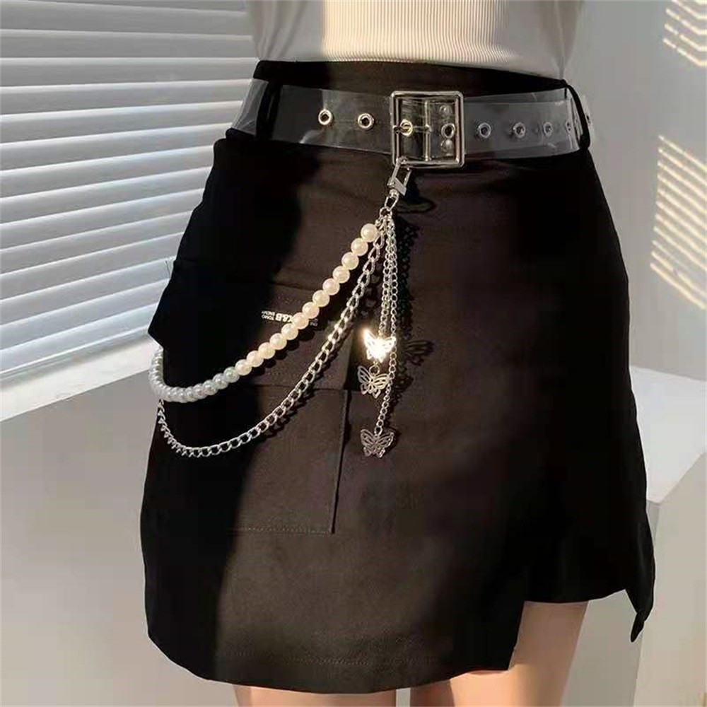 YUNK Female Cool Ins Pants Chain Accessories Punk Jeans Belt Decoration ...