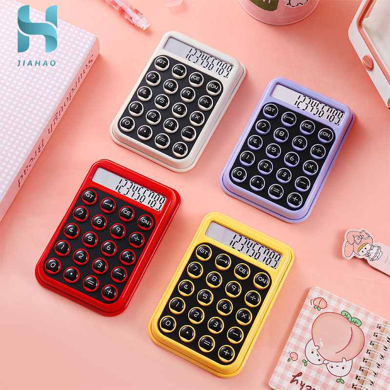 JH Embossed Button Calculator 12-digit Large Screen Display Solar ...