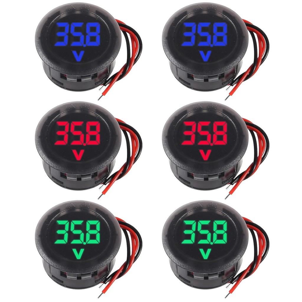 DC4-100V LED Display Circular Two-wire Automotive Voltmeter Digital Car ...