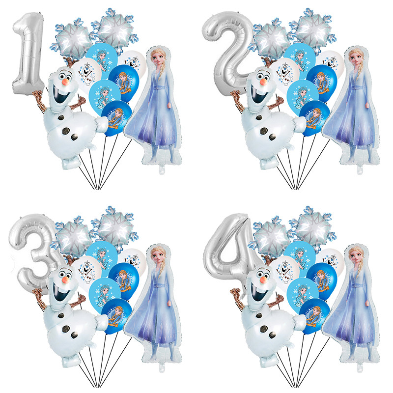 Frozen Elsa Princess Balloon Set Foil Number Balloon For Kids Girls ...